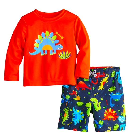 ZeroXposur | Swim | Nip Baby Boy Zero Xposure Dinosaurrashguard Top Swim Trunks Set Sz 24 Months ...